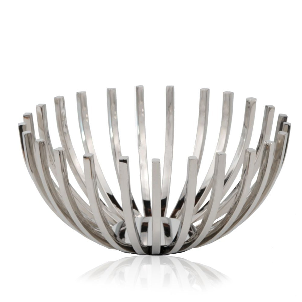 14" Round Stainless Steel Modern Open Centerpiece Bowl – Cooking ...